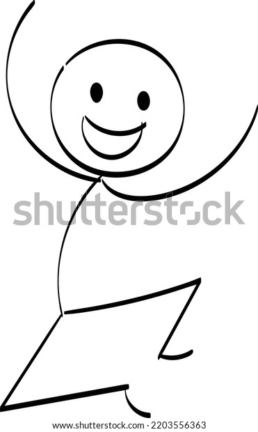 Vector Stickman Character Illustration Sketch Stick Stock Vector ...