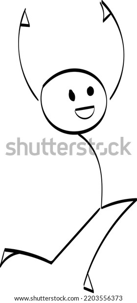 Vector Stickman Character Illustration Sketch Stick Stock Vector ...