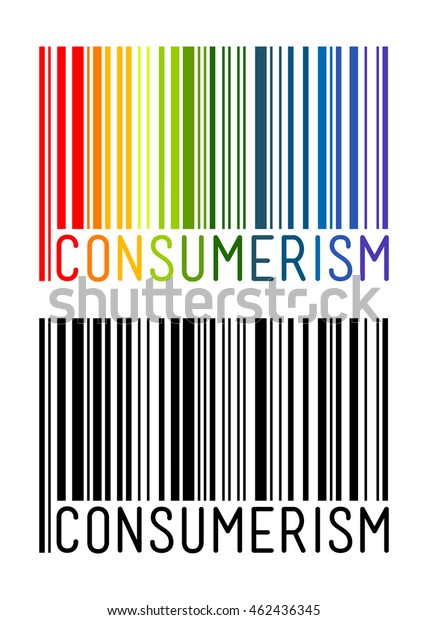 Vector Stock Barcode Consumerism Word Inside Stock Vector (Royalty Free ...