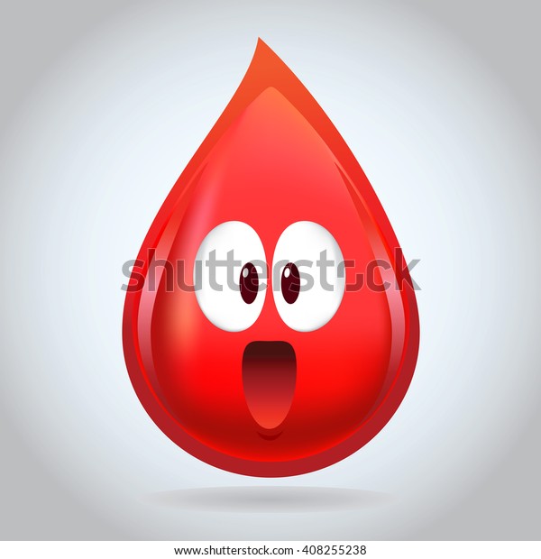 Vector Stock Funny Blood Droplet Character Stock Vector (Royalty Free ...