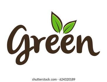 Vector Stock Green Word Custom Lettering Stock Vector (Royalty Free ...
