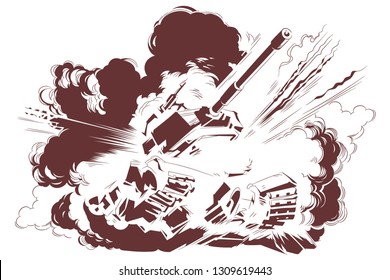 Vector Stock Illustration Explosion Tank Stock Vector (Royalty Free ...
