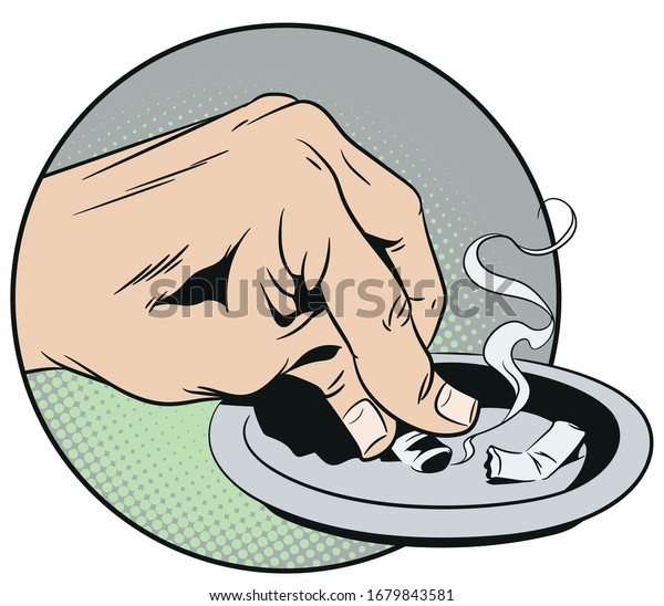 Vector Stock Illustration Hand Puts Out Stock Vector (Royalty Free ...