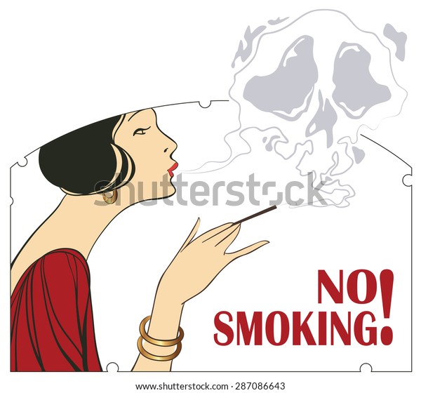 Vector Stock Illustration Prohibition Smoking Woman Stock Vector ...