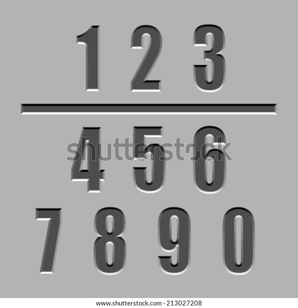 Vector Stone Carved Numbers Font Stock Vector (Royalty Free) 213027208 ...