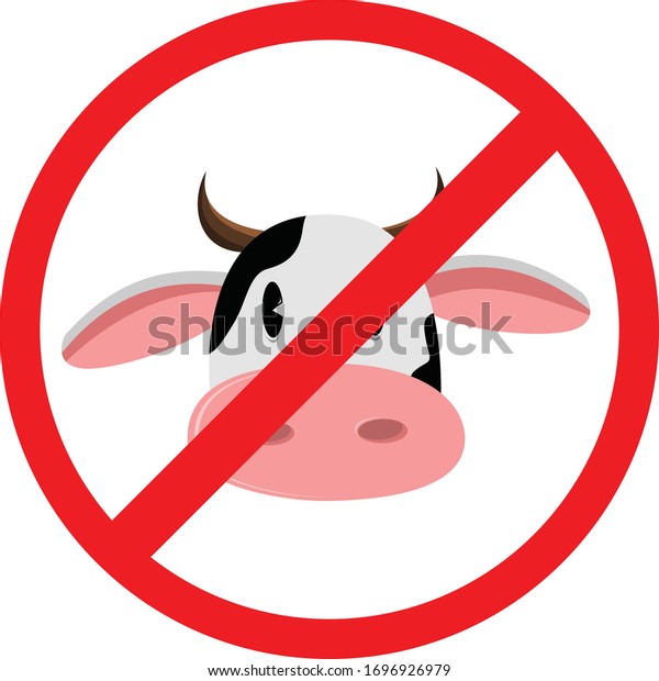 Vector Stop Sign Cow Symbol Stock Vector (Royalty Free) 1696926979