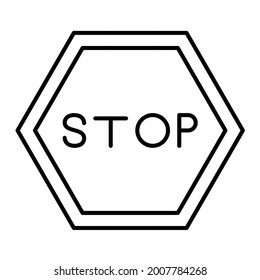 Vector Stop Sign Outline Icon Design Stock Vector (Royalty Free ...