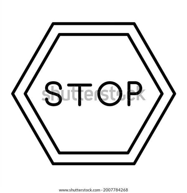 Vector Stop Sign Outline Icon Design Stock Vector (Royalty Free ...