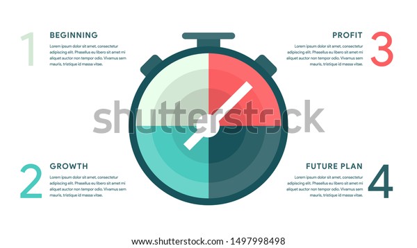 Vector Stopwatch Business Infographics Concept 4 Stock Vector (Royalty ...