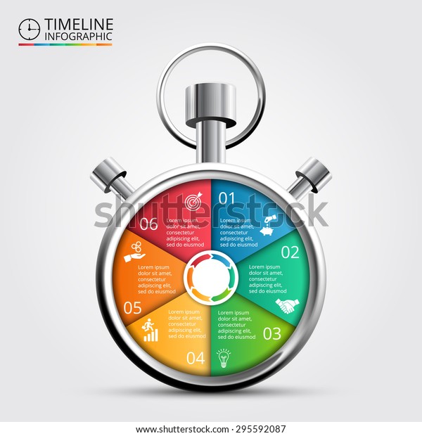 Vector Stopwatch Timeline Infographic Template Cycle Stock Vector ...