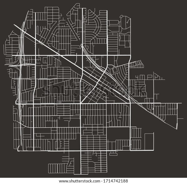 Vector Street Map Norwalk California Usa Stock Vector (Royalty Free ...