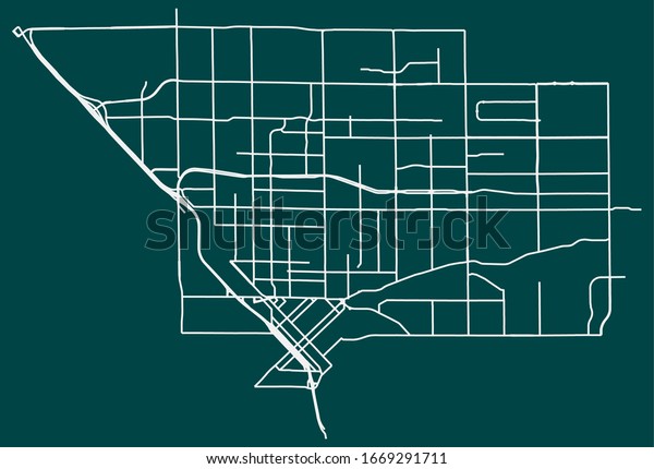 Vector Streets Road Map Modesto California Stock Vector (Royalty Free ...