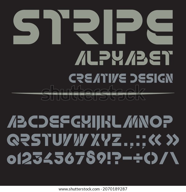 Vector Stripe Font Monochrome Alphabet Letters: เวกเตอร์สต็อก (ปลอดค่าลิขสิทธิ์) 2070189287 ...
