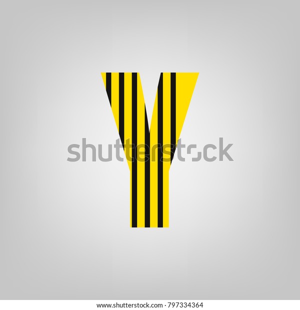 Vector Stripped Alphabet Letter Ygray Gradient Stock Vector (Royalty ...