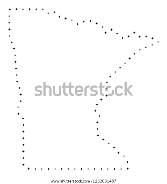 Vector Stroke Dot Minnesota State Map Stock Vector (Royalty Free ...