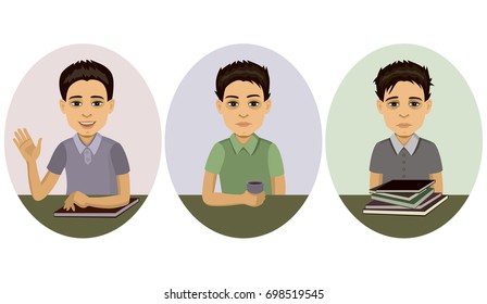 Vector Student Illustration Sticker Icon Stock Vector (Royalty Free ...