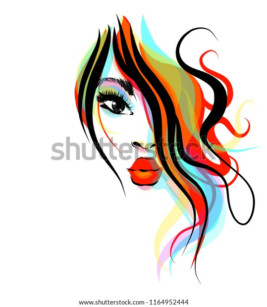 Vector Stylish Original Handdrawn Graphics Portrait Stock Vector ...