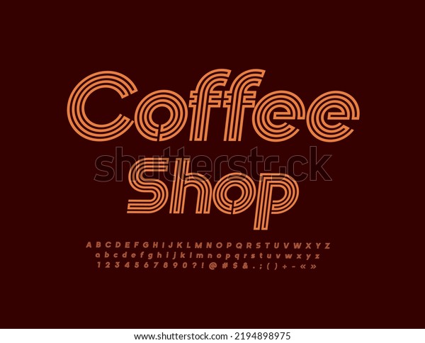 Vector Stylish Sign Coffee Shop Modern Stock Vector (Royalty Free ...