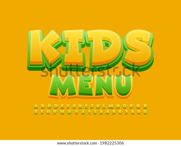 Vector Stylish Sign Kids Menu Funny Stock Vector (Royalty Free ...