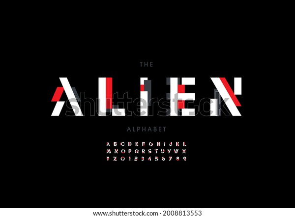 Vector Stylized Alien Alphabet Font Stock Vector (Royalty Free) 2008813553