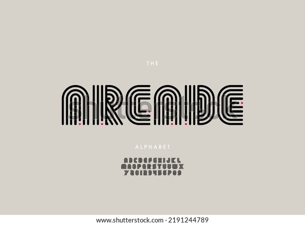 Vector Stylized Arcade Alphabet Font Stock Vector (Royalty Free ...