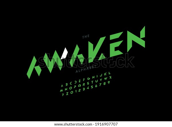 Vector Stylized Awaken Alphabet Font Stock Vector (Royalty Free ...