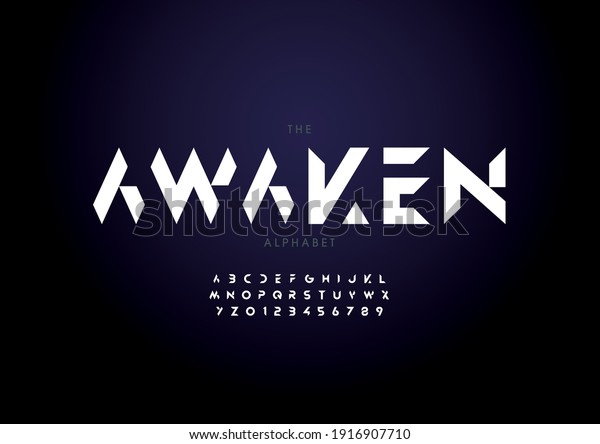 Vector Stylized Awaken Alphabet Font Stock Vector (Royalty Free ...