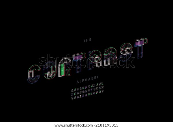 Vector Stylized Contrast Alphabet Font Stock Vector (Royalty Free ...