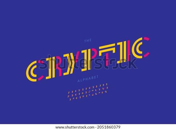 Vector Stylized Cryptic Alphabet Font Stock Vector (Royalty Free ...