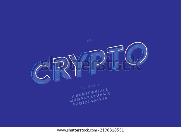 Vector Stylized Crypto Alphabet Font: เวกเตอร์สต็อก (ปลอดค่าลิขสิทธิ์ ...