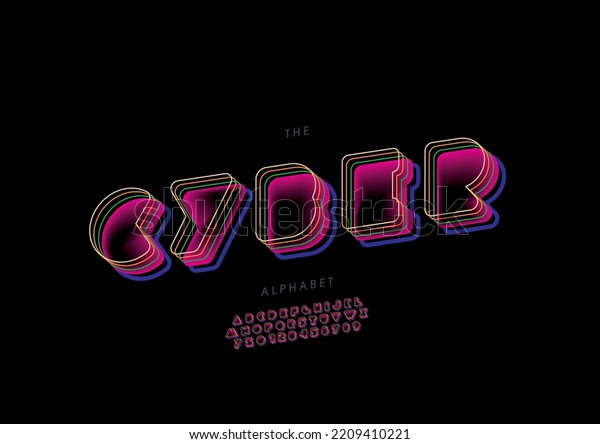 Vector Stylized Cyber Alphabet Font: เวกเตอร์สต็อก (ปลอดค่าลิขสิทธิ์ ...