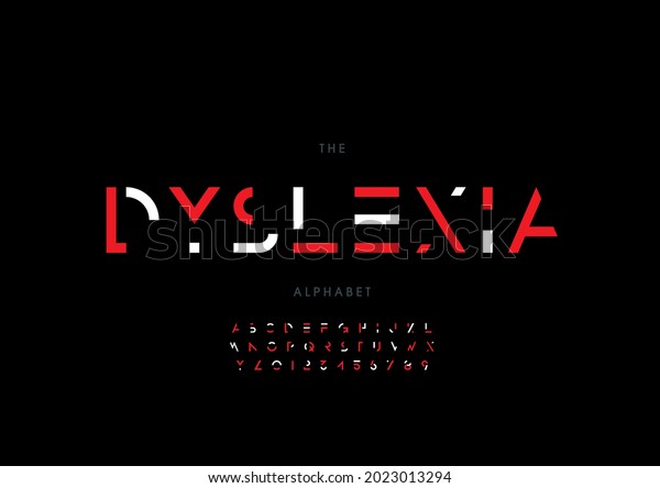 Vector Stylized Dyslexia Alphabet Font Stock Vector (Royalty Free ...