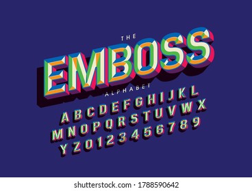 Vector Stylized Embossed Font Alphabet Stock Vector (Royalty Free ...
