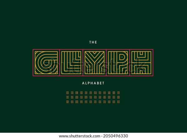 Vector Stylized Glyph Alphabet Font Stock Vector (Royalty Free ...