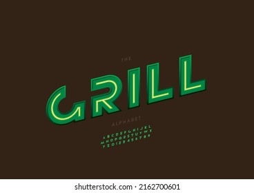 Vector Stylized Grill Alphabet Font Stock Vector (Royalty Free ...