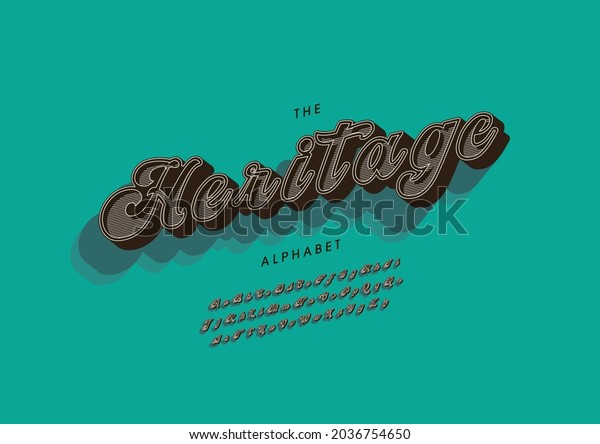 Vector Stylized Heritage Alphabet Font Stock Vector (Royalty Free ...