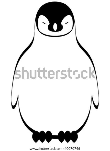 Vector Stylized Illustration Cute Cartoon Penguin Stock Vector (Royalty ...