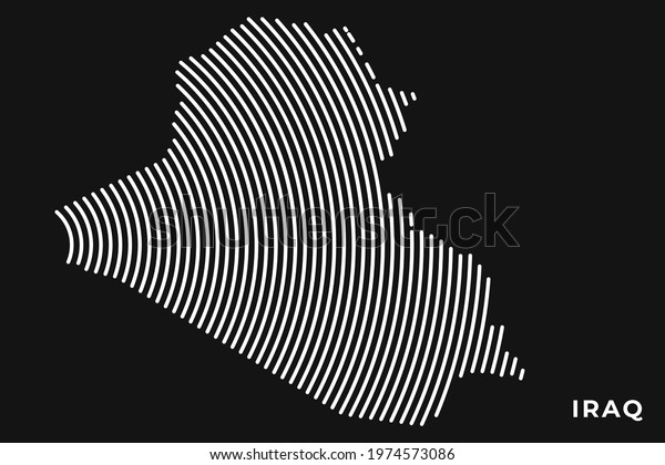 Vector Stylized Iraq Map Simple Striped Stock Vector (Royalty Free ...
