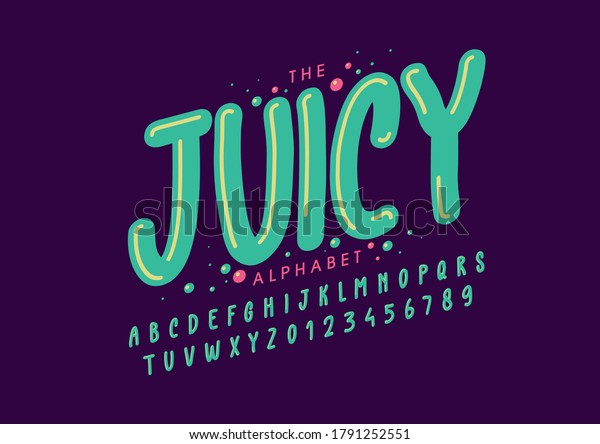 Vector Stylized Juicy Font Alphabet Stock Vector (Royalty Free ...