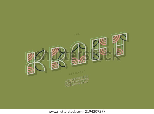 Vector Stylized Kraft Alphabet Font Stock Vector (Royalty Free ...