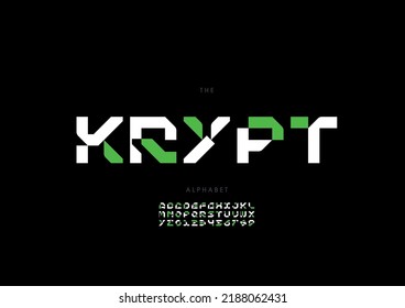 Vector Stylized Krypt Alphabet Font Stock Vector (Royalty Free ...