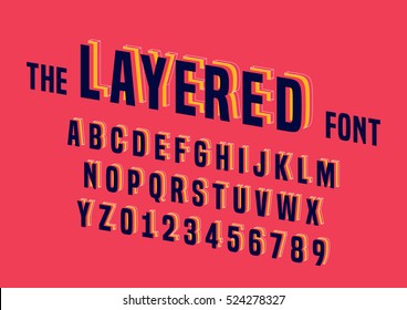 Vector Stylized Layered Font Alphabet Stock Vector (Royalty Free ...
