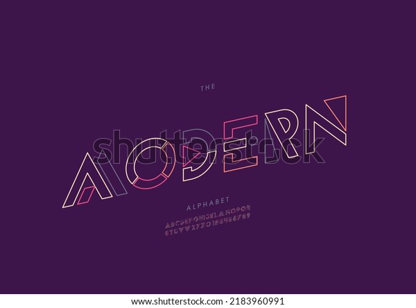 Vector Stylized Modern Alphabet Font Stock Vector (Royalty Free ...