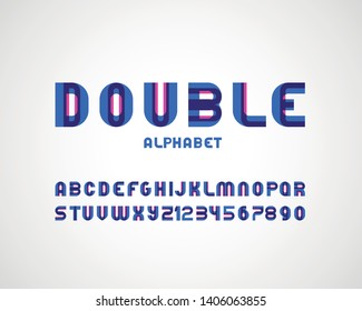 Vector Stylized Modern Double Font Alphabet Stock Vector (Royalty Free ...
