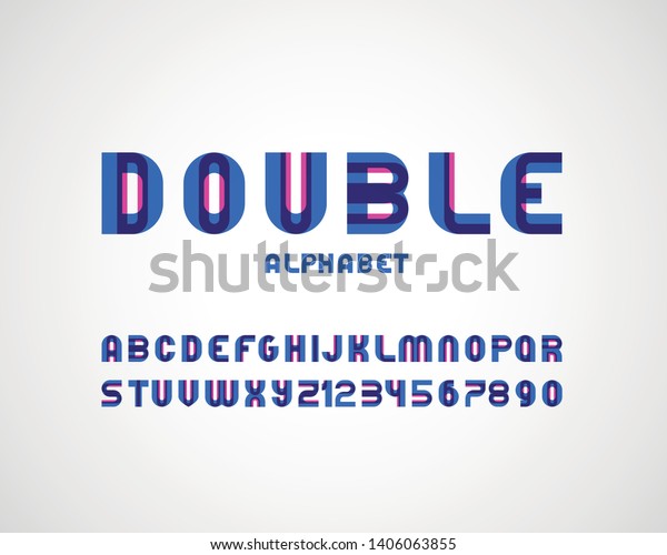 Vector Stylized Modern Double Font Alphabet Stock Vector (Royalty Free ...