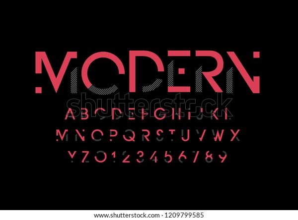 Vector Stylized Modern Font Alphabet 库存矢量图(免版税)1209799585 Shutterstock