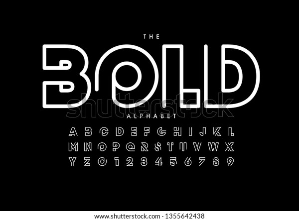Vector Stylized Modern Font Alphabet Stock Vector Royalty Free