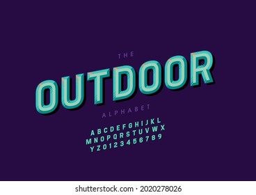 Vector Stylized Outdoor Alphabet Font Stock Vector (Royalty Free ...