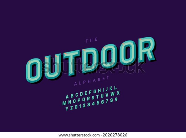 Vector Stylized Outdoor Alphabet Font Stock Vector (Royalty Free ...
