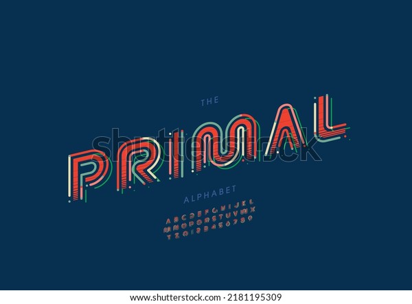 Vector Stylized Primal Alphabet Font: เวกเตอร์สต็อก (ปลอดค่าลิขสิทธิ์ ...